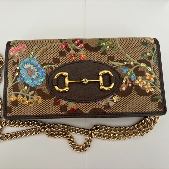 Gucci | Bags | Embroidered Horsebit 955 Wallet Monogram Jumbo Gg ...